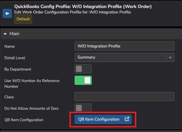 QuickBooks Online - 3.1 Create a Work Order Config Profile