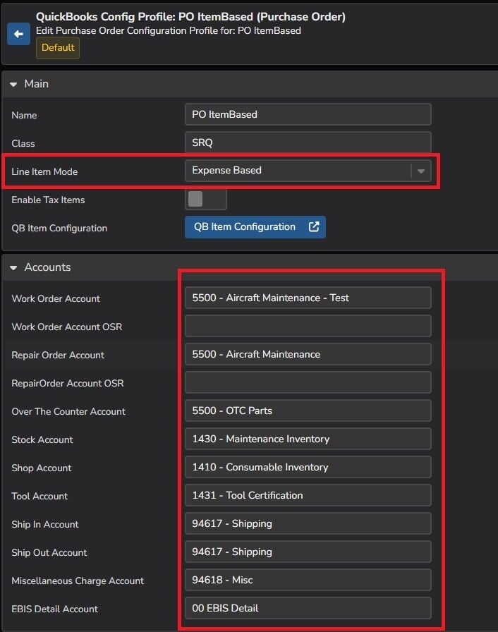 QuickBooks Online - 3.3 Create a Purchase Order Config Profile