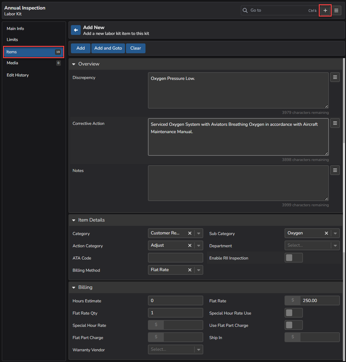 Create and Manage Labor Kits & ATA Codes