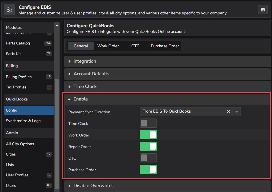 QuickBooks Online - 2. General Configuration Options