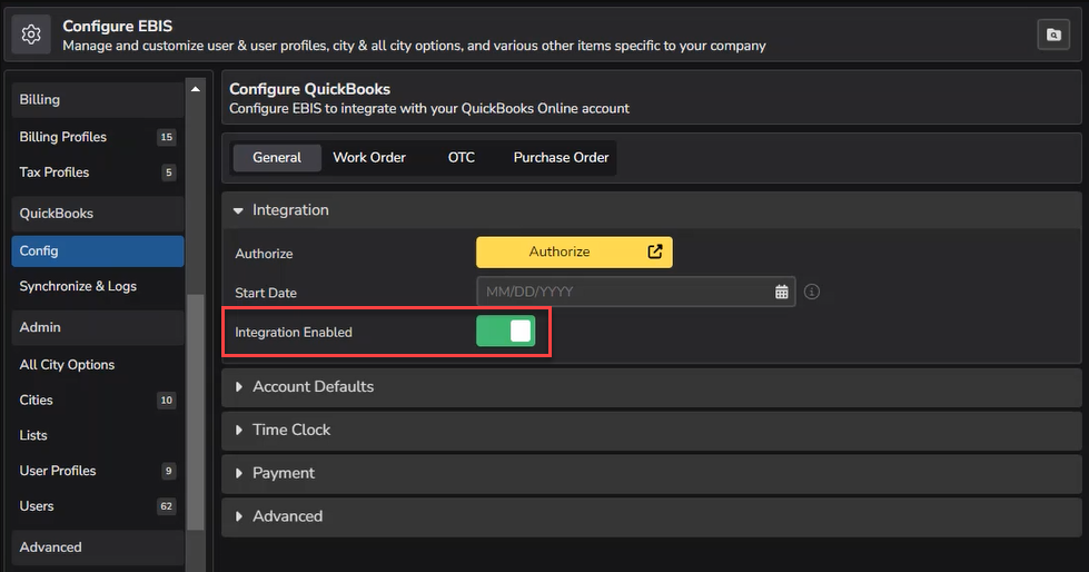1 - Configure EBIS 5 to Export Data for QuickBooks with Transaction Pro